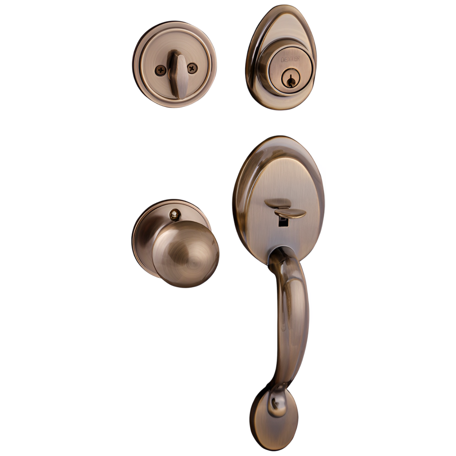 Cerradura Residencial "Dalton" Llave/Mariposa 6747 Latón Antiguo ...