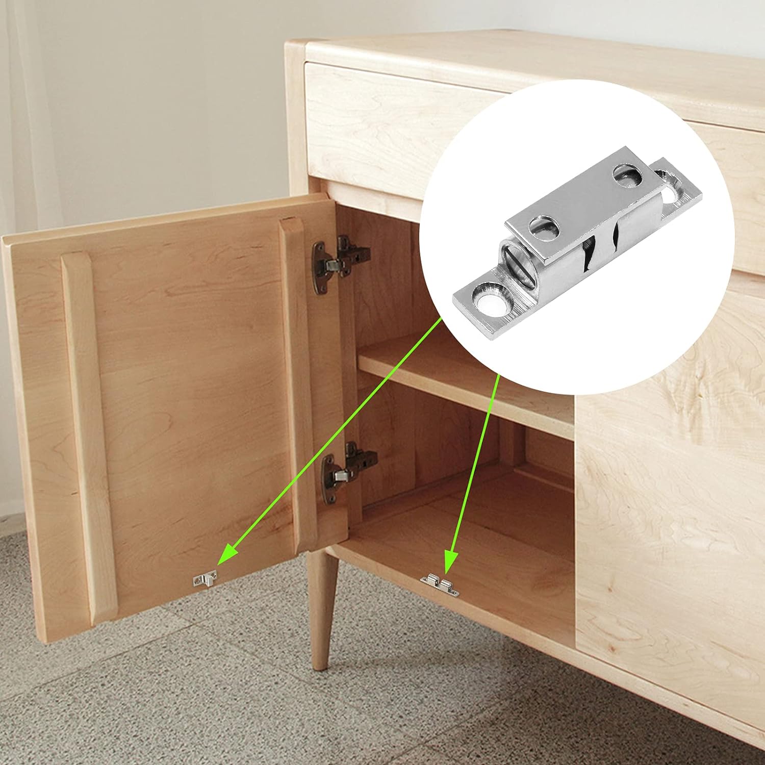 Resbalón Doble Bala Grande 60 mm Niquelado 50 Piezas – Ferre Herrajes