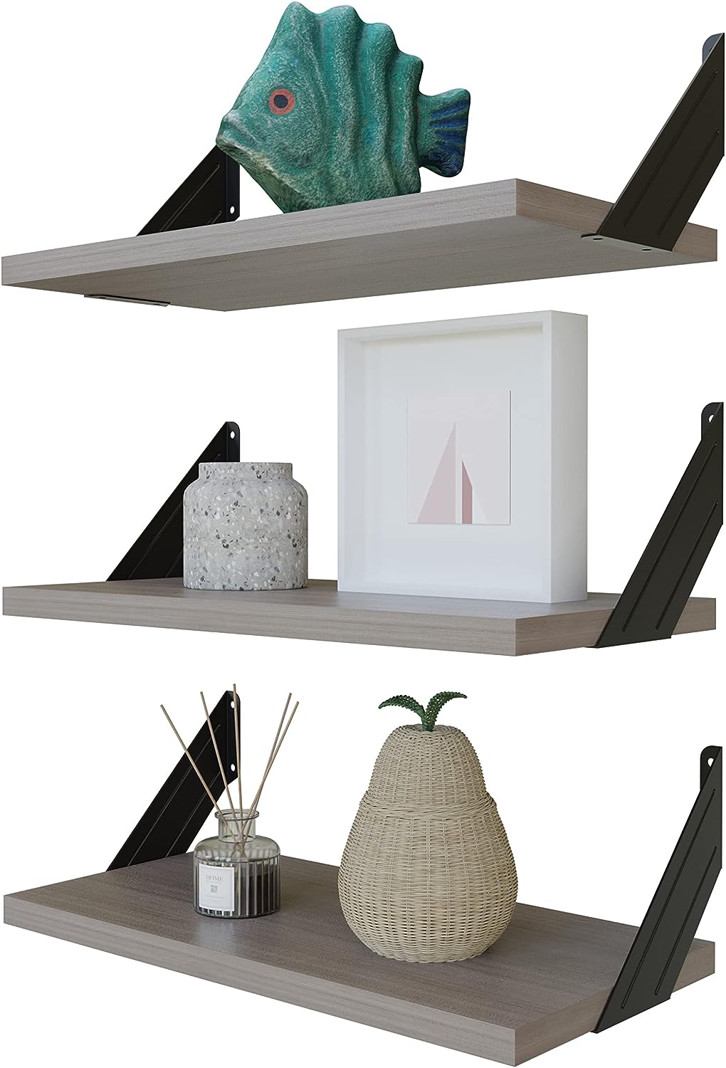 Repisa Estanteria Melamina Ceniza 40x20cm Ménsula Minimalista Moderna ...