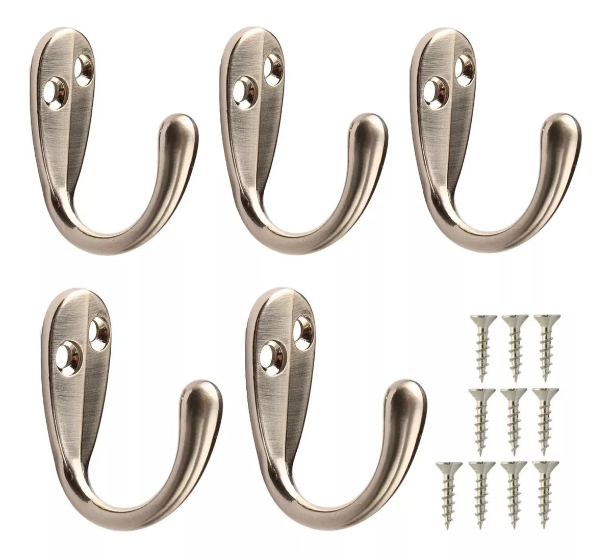 Gancho Perchero Chico Níquel Satinado Colgador Sencillo Con Tornillos ...