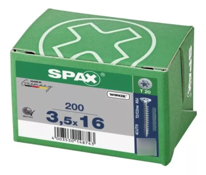 Tornillo Spax Madera Universal 3.5x16 mm Cuerda Corrida – Ferre Herrajes