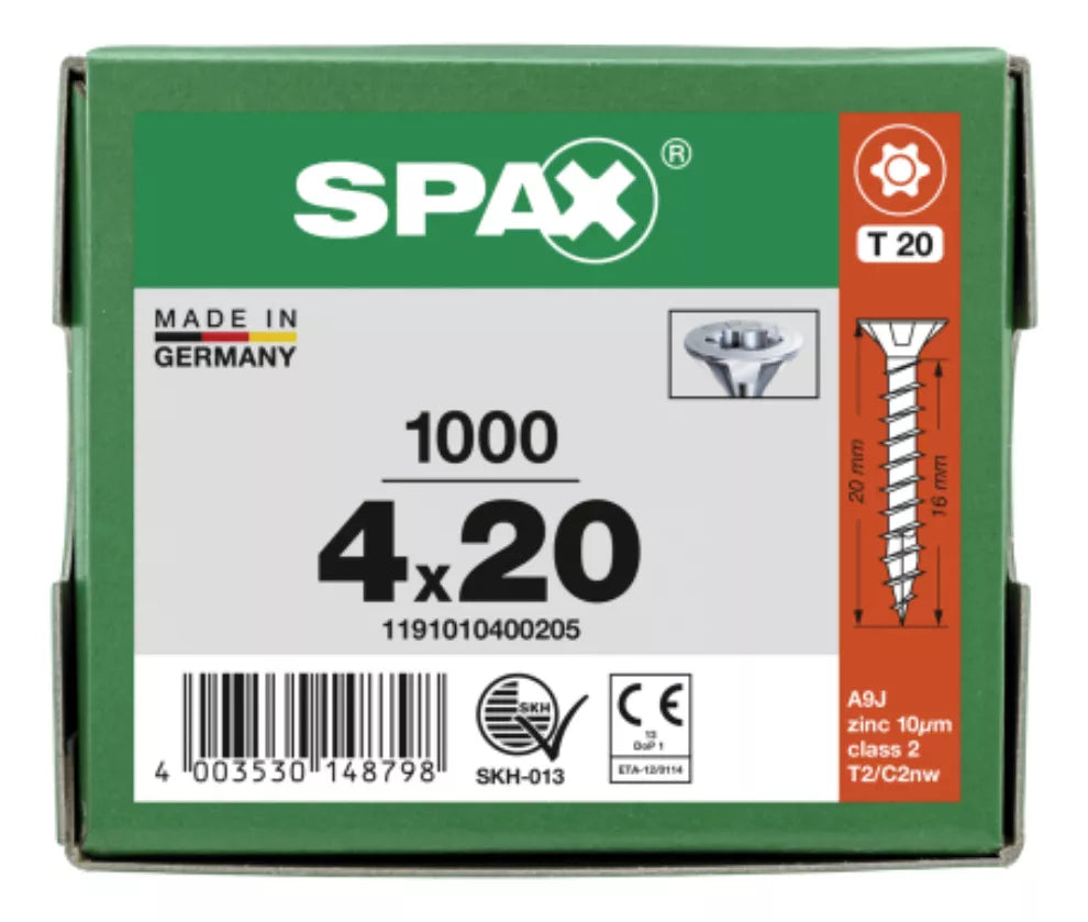 Spax Madera Universal Torx 4x20 mm T20 – Ferre Herrajes